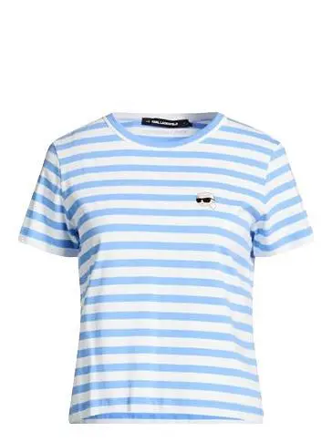Karl Lagerfeld Striped Organic Cotton T-shirt - Blue