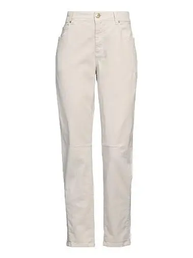 Brunello Cucinelli Tapered Jeans In Cotton And Elastane - White