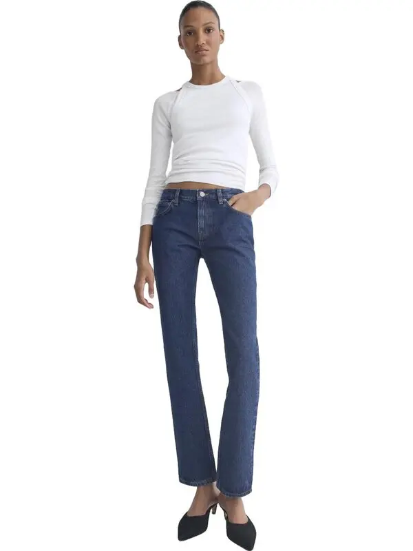 Everlane X Elena Bonvicini Highland Low-rise Cigarette Jeans - Deep Bay Indigo