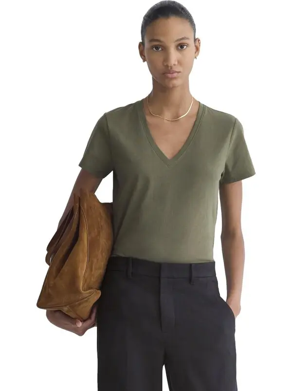 Everlane Slim V-neck T-shirt - Olive Night