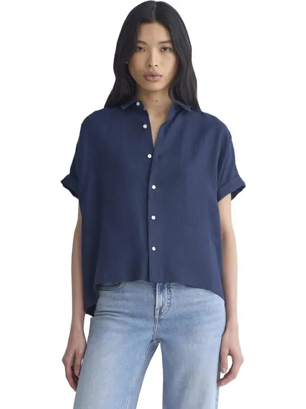 Everlane Boxy Linen Shirt - Navy