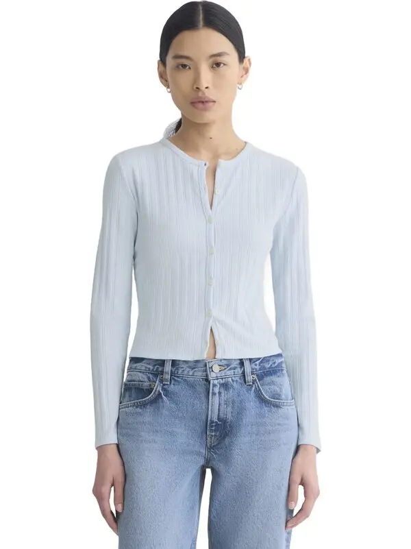Everlane Pointelle Cardigan - Skywriting