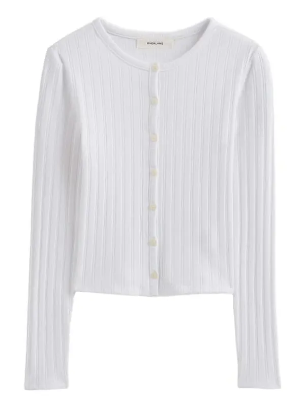 Everlane Pointelle Cardigan - White