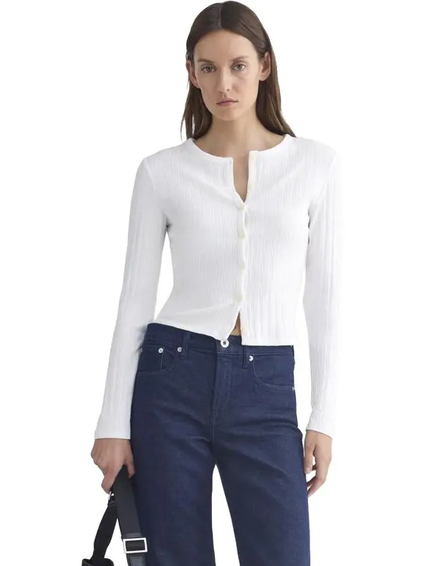 Everlane Pointelle Cardigan - White