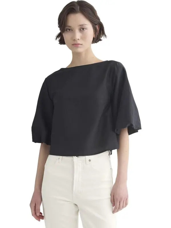 Everlane Bubble-sleeve Top - Black