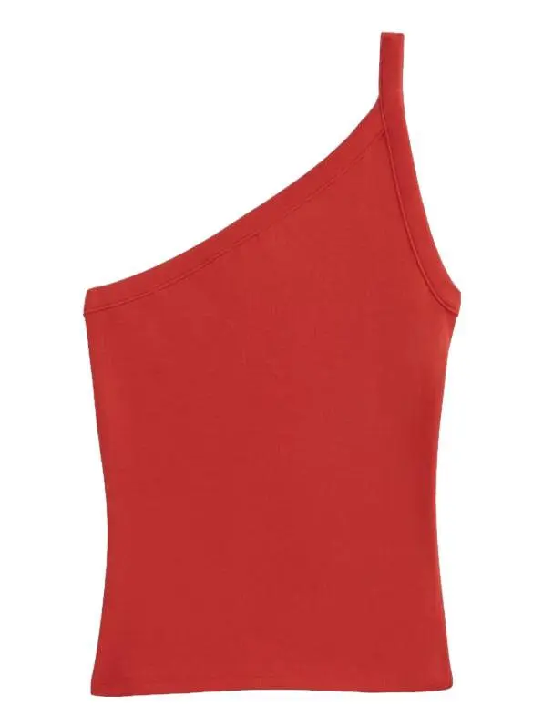 Everlane Retrosoft Cotton One-shoulder Tank Top - Fiery Red