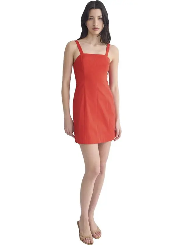 Everlane Seamed Mini Dress - Fiery Red