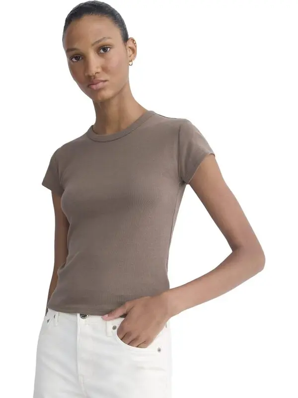 Everlane Retrosoft Cotton Crew Neck T-shirt - Deep Taupe