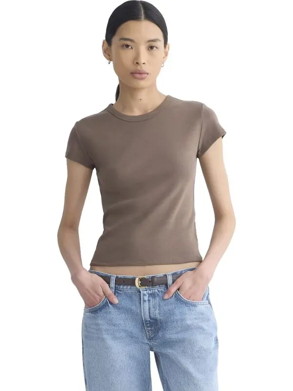 Everlane Retrosoft Cotton Crew Neck T-shirt - Deep Taupe