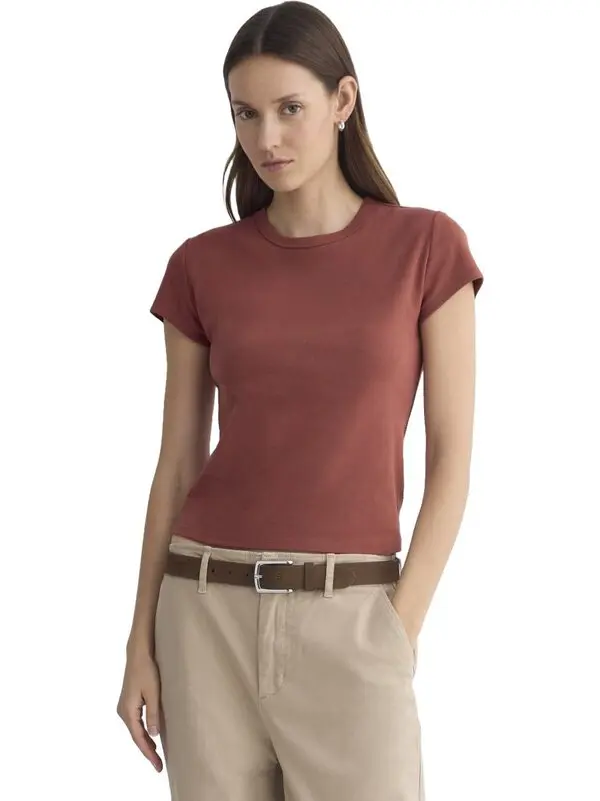 Everlane Retrosoft Cotton Crew Neck T-shirt - Henna Red