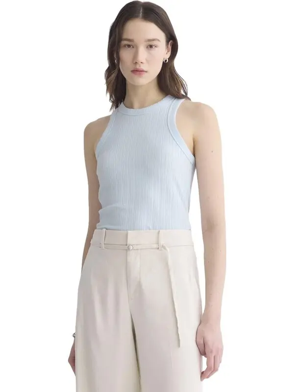 Everlane Pointelle Racerback Tank Top - Skywriting