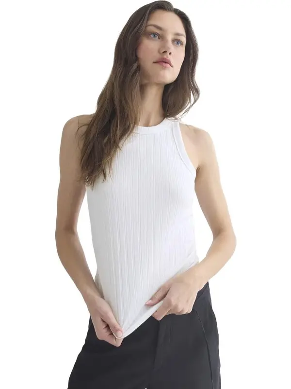Everlane Racerback Tank Top In Pointelle - White