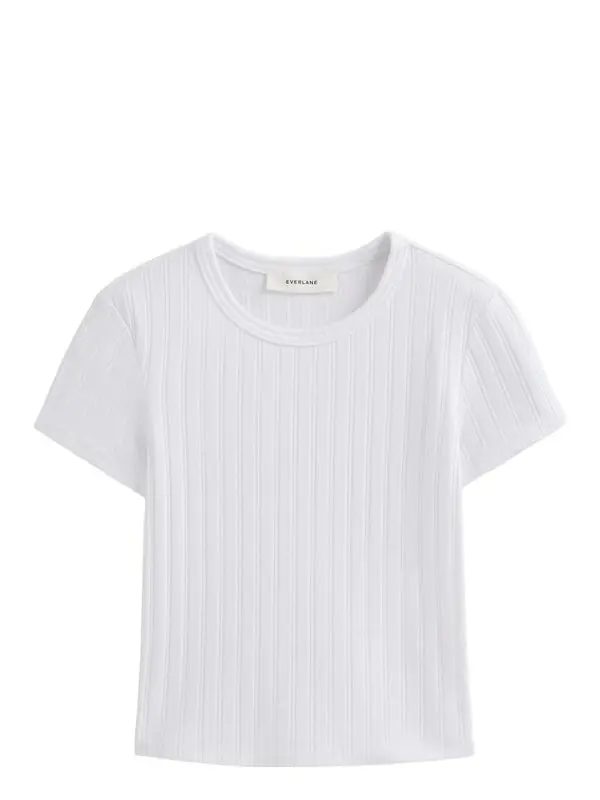 Everlane Cropped Pointelle Crewneck T-shirt - White