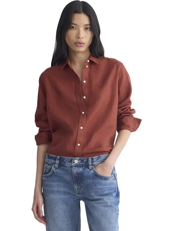 Everlane Linen Relaxed Shirt - Henna Red