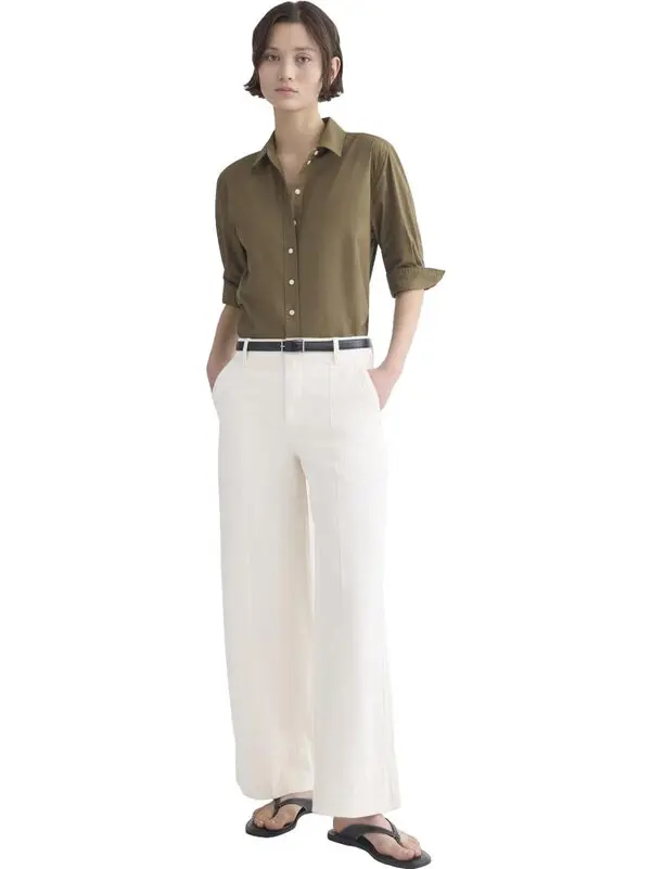 Everlane Seamed Wide-leg Pant - Bone