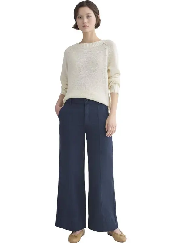 Everlane Seamed Wide-leg Pant - Navy