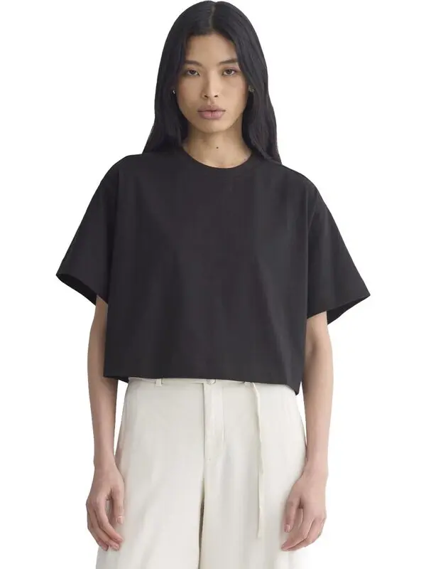 Everlane Forever Jersey Cropped T-shirt - Black