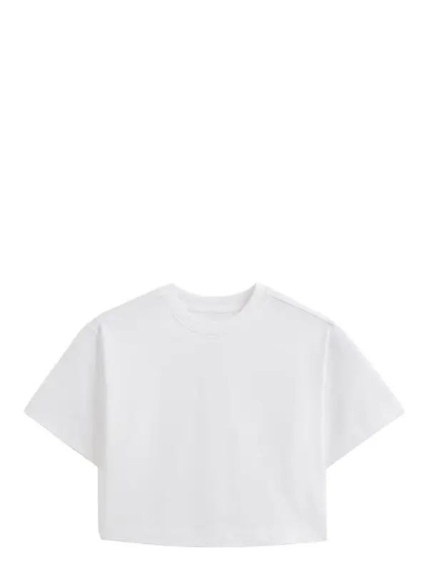Everlane Forever Jersey Cropped T-shirt - White