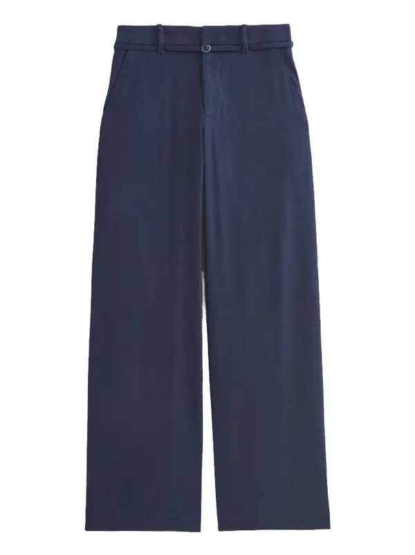 Everlane Wide-leg Belted Stretch Linen Pant - Navy