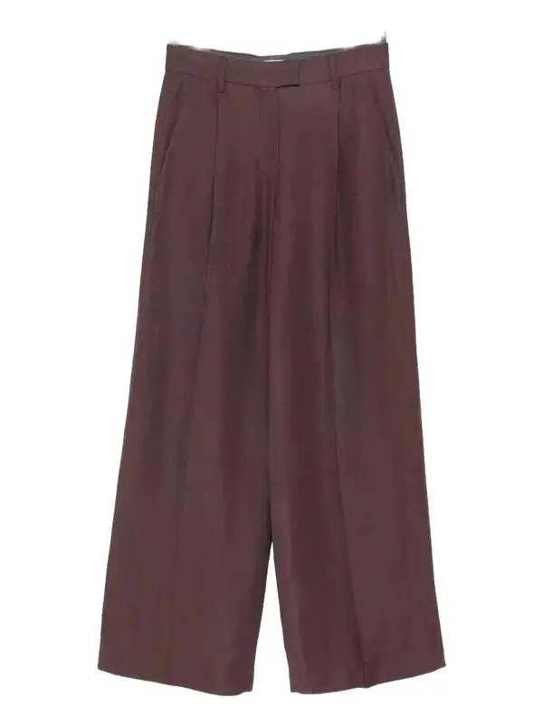 Brunello Cucinelli Pleated Wide-leg Trousers - Purple