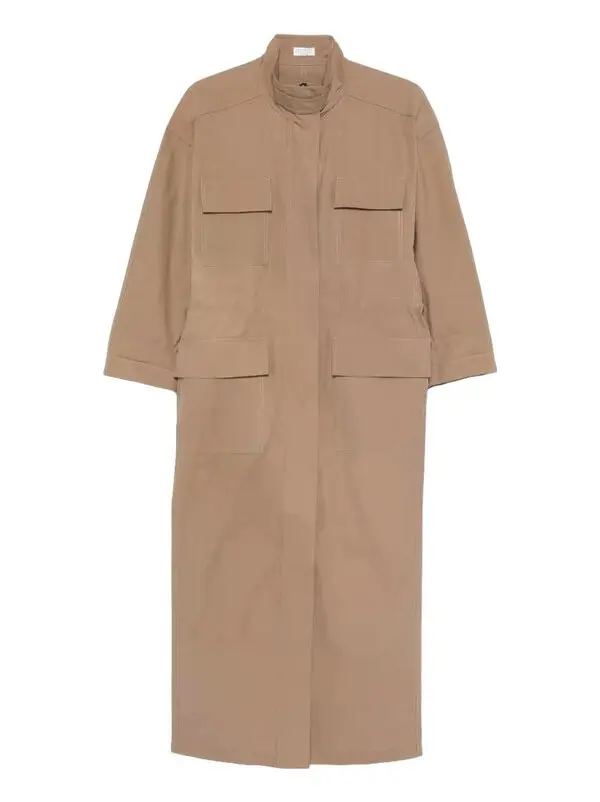 Brunello Cucinelli Flap-pocket Maxi Dress - Neutrals