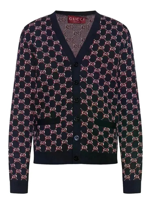 Gucci Gg Shadow Monogram Cardigan - Black
