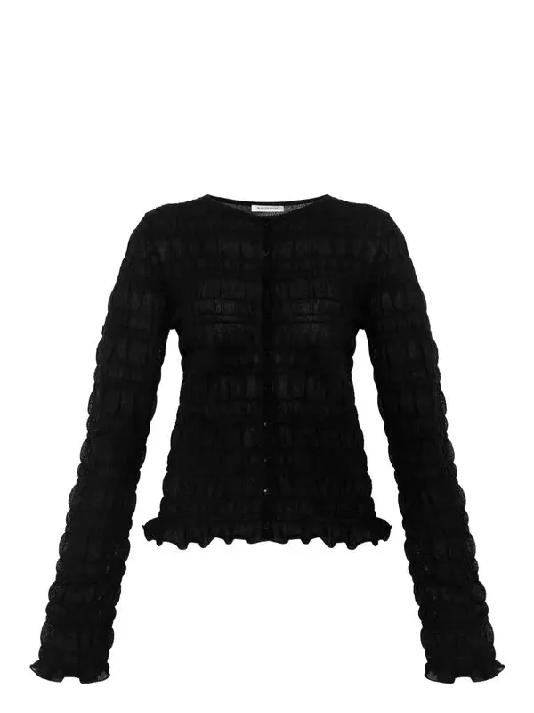 BY MALENE BIRGER Ebba Ruffled Cardigan - Black