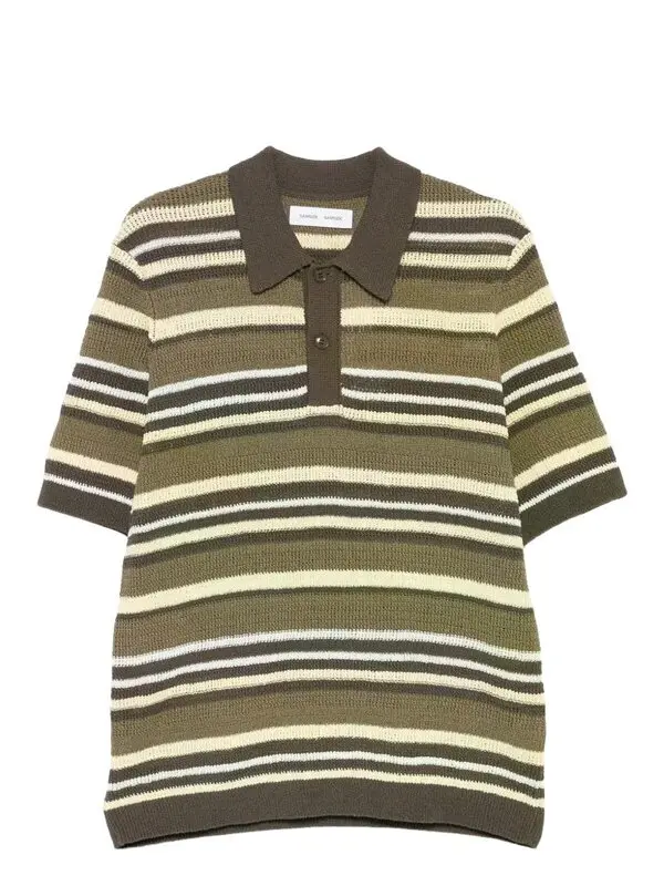 SAMSOE SAMSOE Samarco Striped Polo Shirt - Green