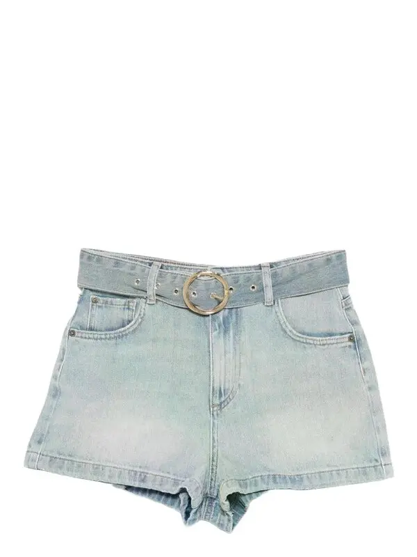 TWINSET Belted Denim Shorts - Blue