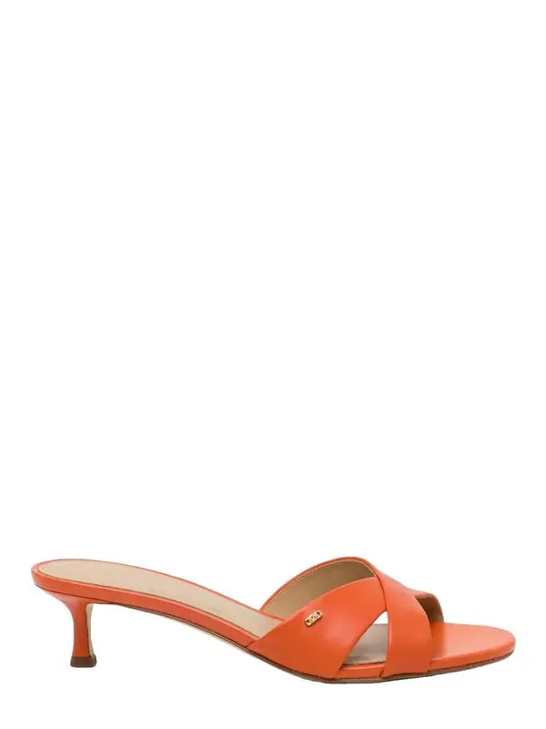 Michael Kors 30mm Logo-patched Crossover Sandals - Orange