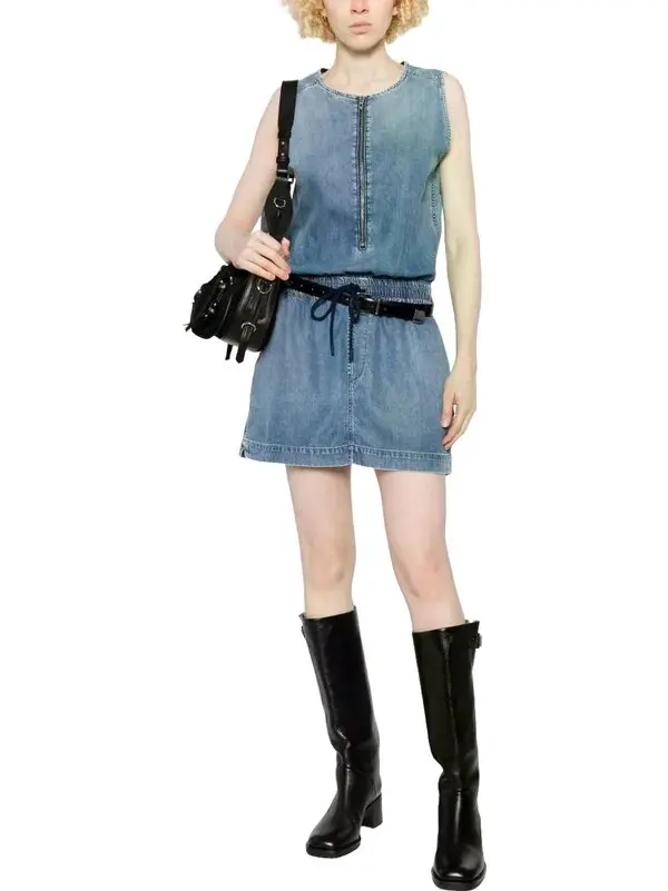 DIESEL Zip Drawstring Mini Dress - Blue