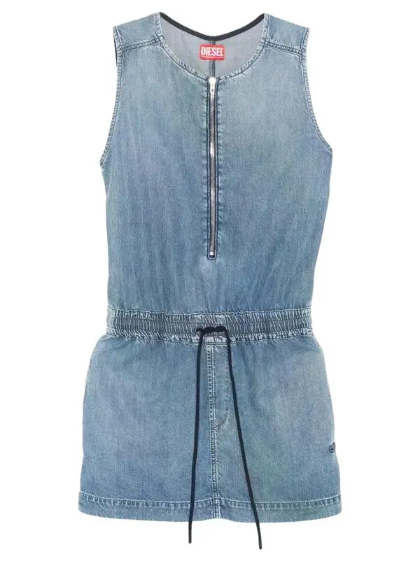 DIESEL Zip Drawstring Mini Dress - Blue