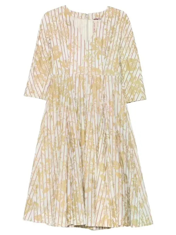 Antonio Marras Striped Floral Print Dress - White