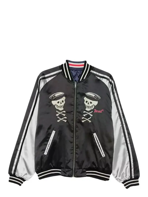 Deus Ex Machina Suka Skull-embroidery Bomber Jacket - Black