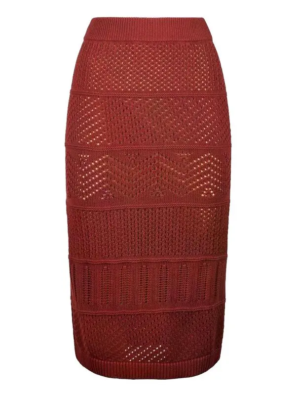 Max Mara Knitted Skirt - Red