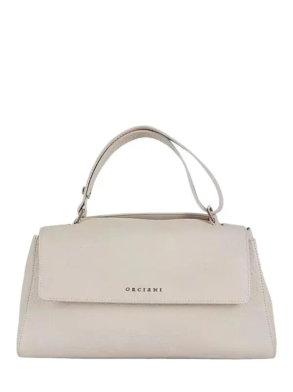 ORTIGNI Leather Shoulder Bag - White