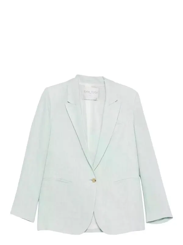 FORTE_FORTE Notched Lapels Single-breasted Blazer - Blue