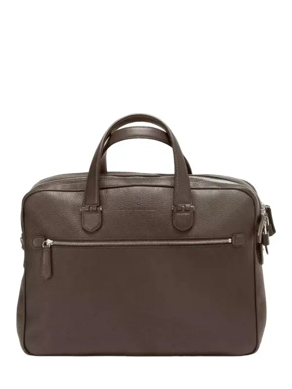 GRAF LANTZ Two-compartment Zip Briefcase - Brown
