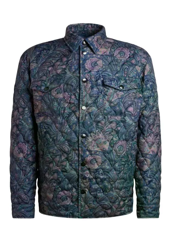 Etro Quilted Paisley Jacket - Blue