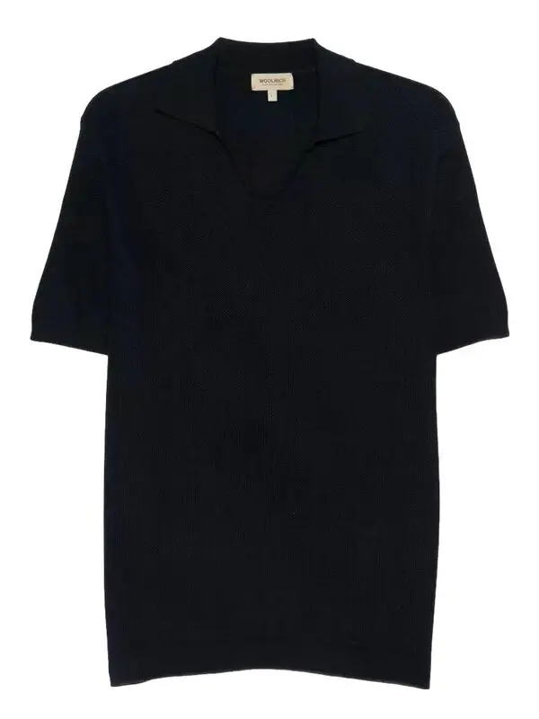 Woolrich V-neck Knitted T-shirt - Blue