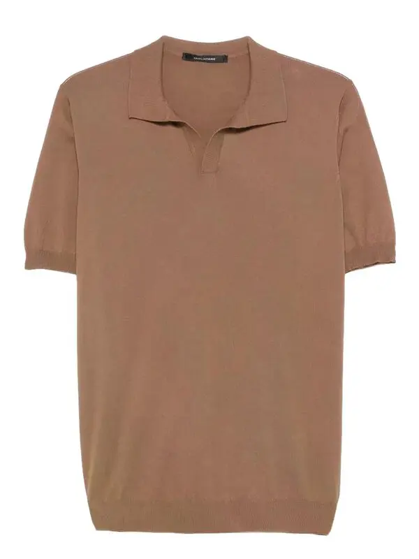 Tagliatore Keith Collared T-shirt - Brown