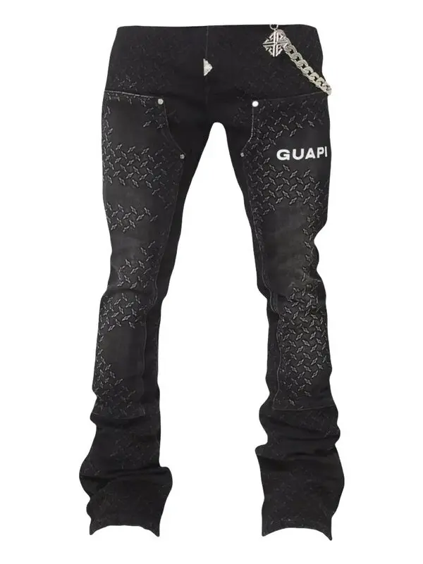 GUAPI Textured Carpenter Jeans - Black