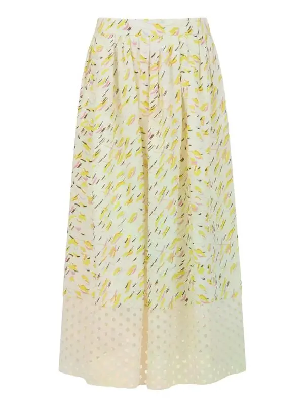Marni Abstract Print Midi Skirt - White