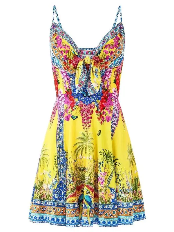 Camilla Tie-front Mini Dress - Yellow
