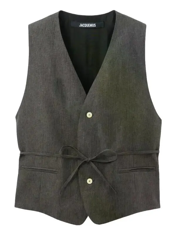 Jacquemus Paysan Tie-waist Gilet - Grey