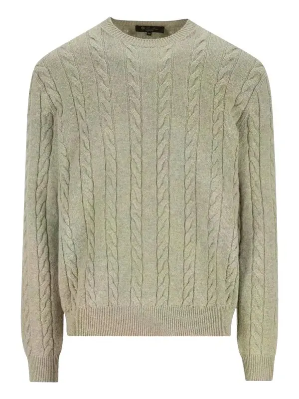 Loro Piana Cable-knit Crew-neck Sweater - Green