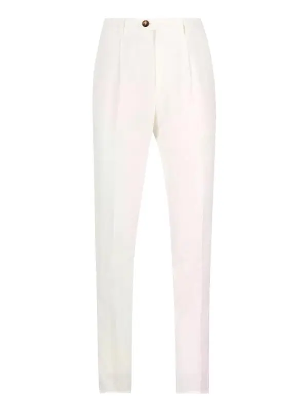 Brunello Cucinelli Pleated Tailored Trousers - White