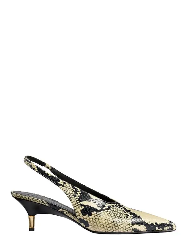 Khaite Bella Low Python-embossed Slingback Pumps - Natural