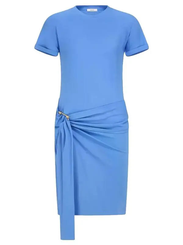 FERRAGAMO Draped Knot Detail Mini Dress - Blue
