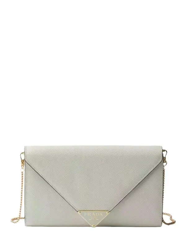 Prada Mini Saffiano Leather Pouch - Grey